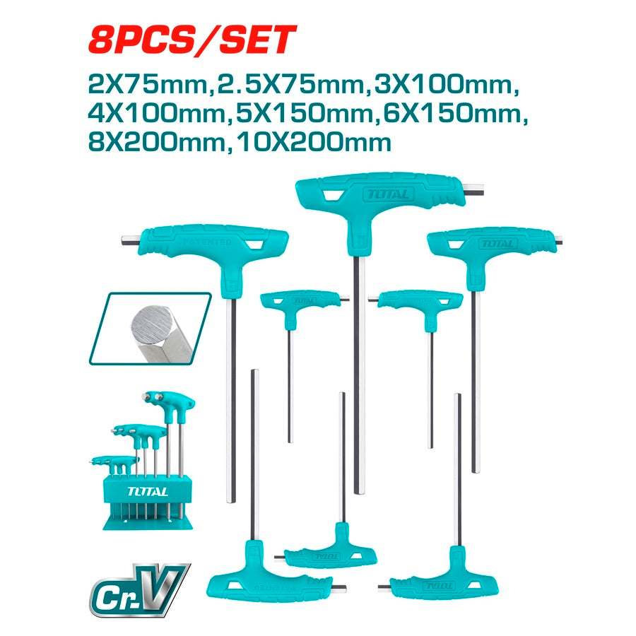 8 PCS T-HANDLE HEX WRENCH SET – Wheelquip Tools