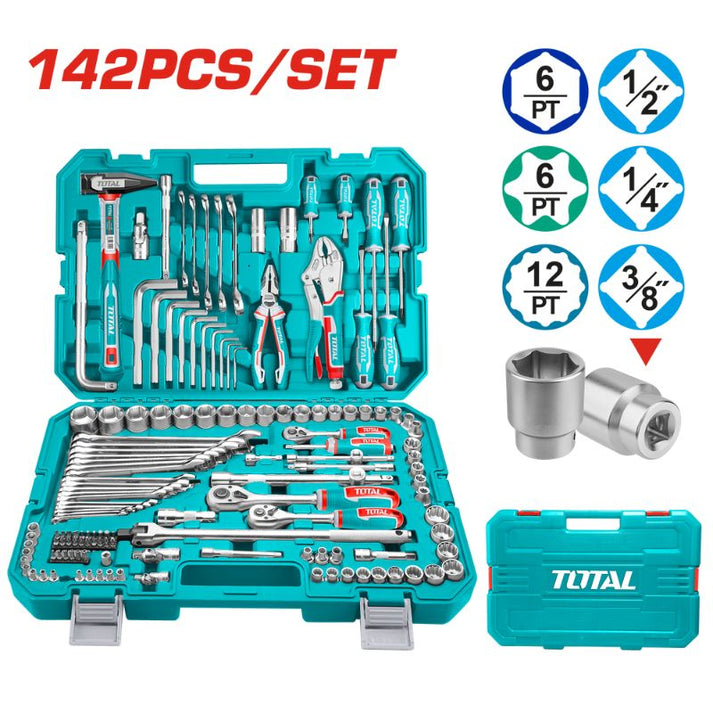 TOTAL 142 PCS TOOL SET - THKTHP21426 – Wheelquip Tools