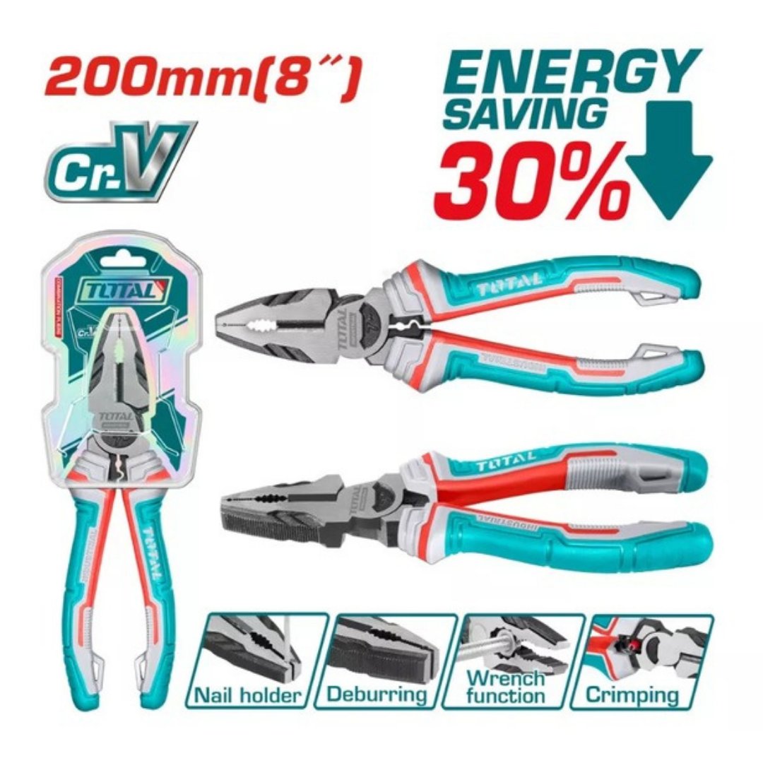 TOTAL COMBINATION PLIER 200MM/8" Cr-V – Wheelquip Tools