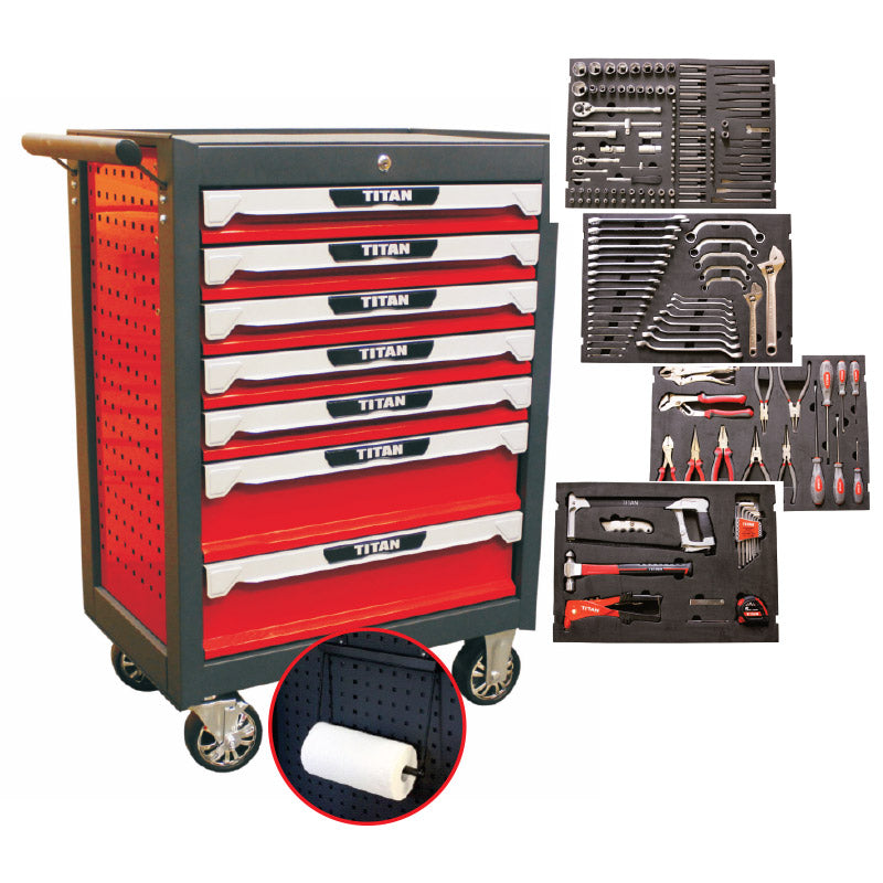 TROLLEY 7 DRAWER WITH TOOLS - 179pc – Wheelquip Tools