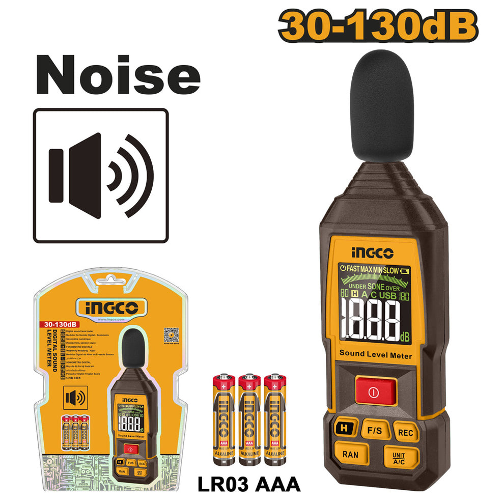 Ingco Digital sound level meter 30-130dB – Wheelquip Tools