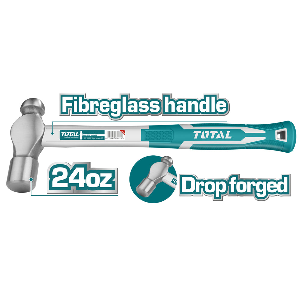 TOTAL BALL PEIN HAMMER 700G/24oz F/G HANDLE – Wheelquip Tools
