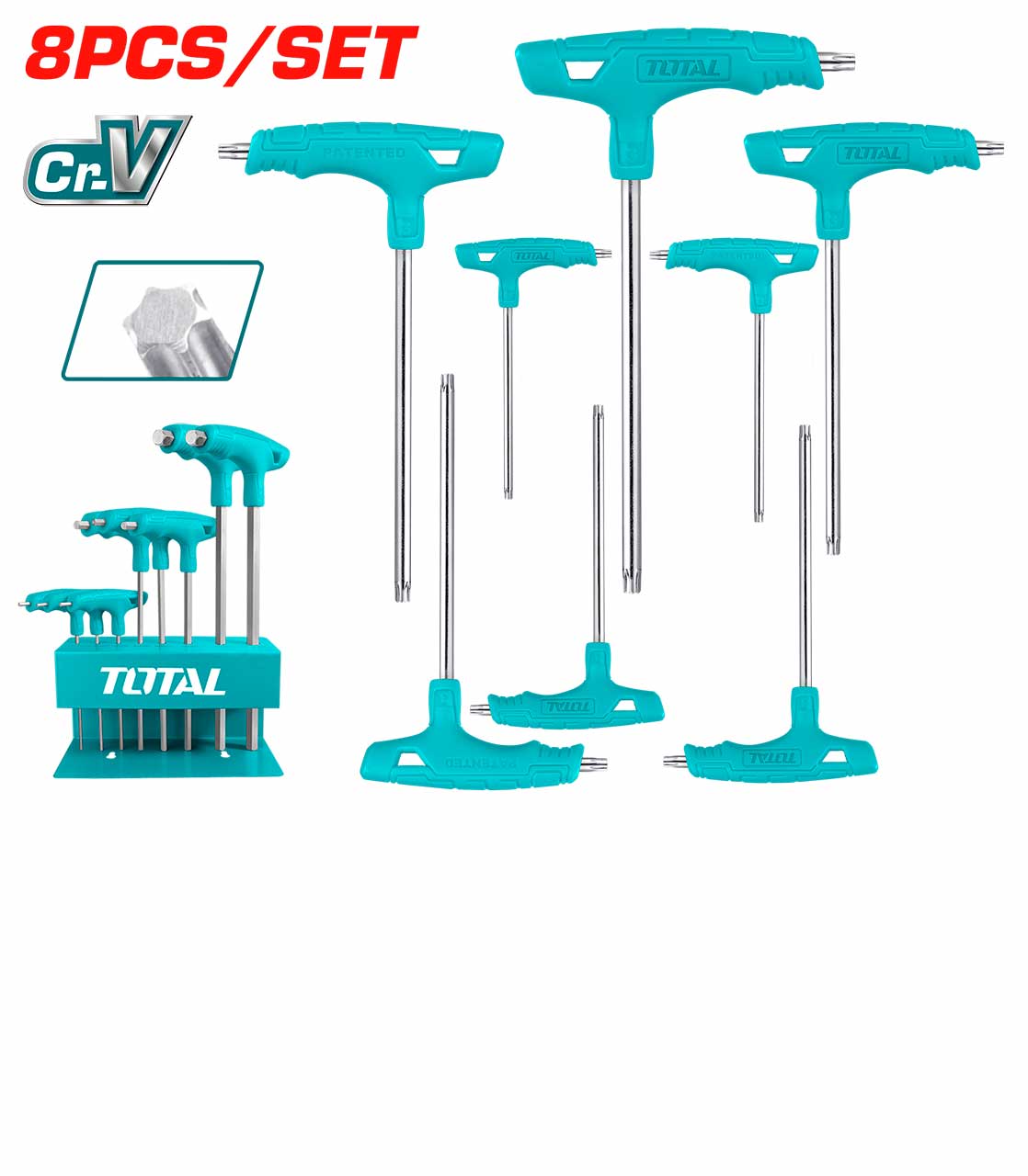 TOTAL 8PCS T-HANDLE TORX WRENCH SERT – Wheelquip Tools