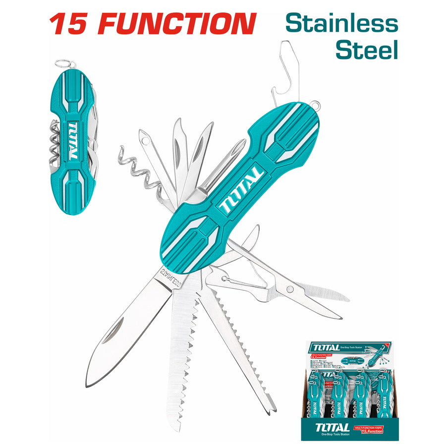 TOTAL MULTI FUNCTION KNIFE 15 FUCTION - THMFK0156 – Wheelquip Tools