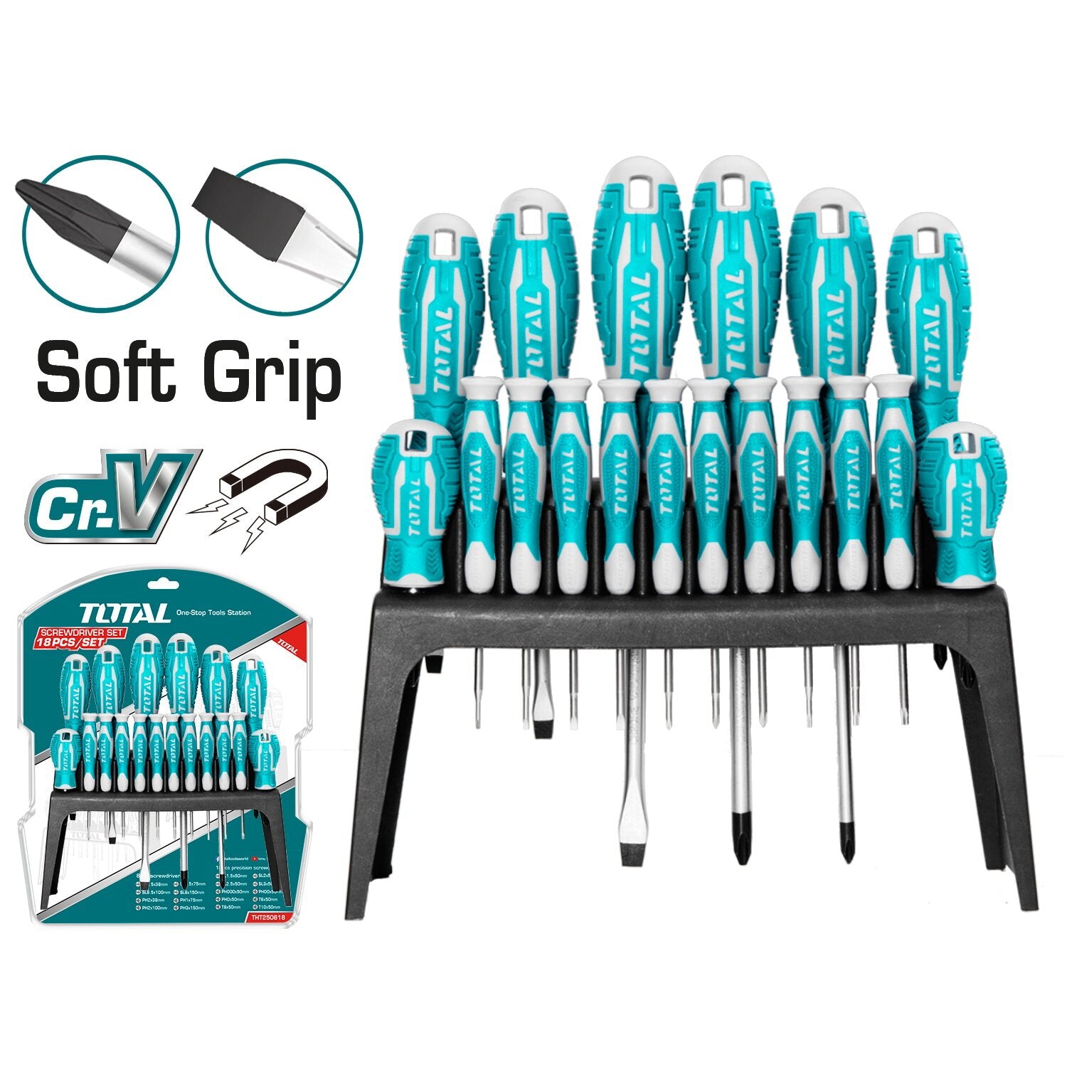 TOTAL 18PC SCREWDRIVER AND PRECISION SET – Wheelquip Tools
