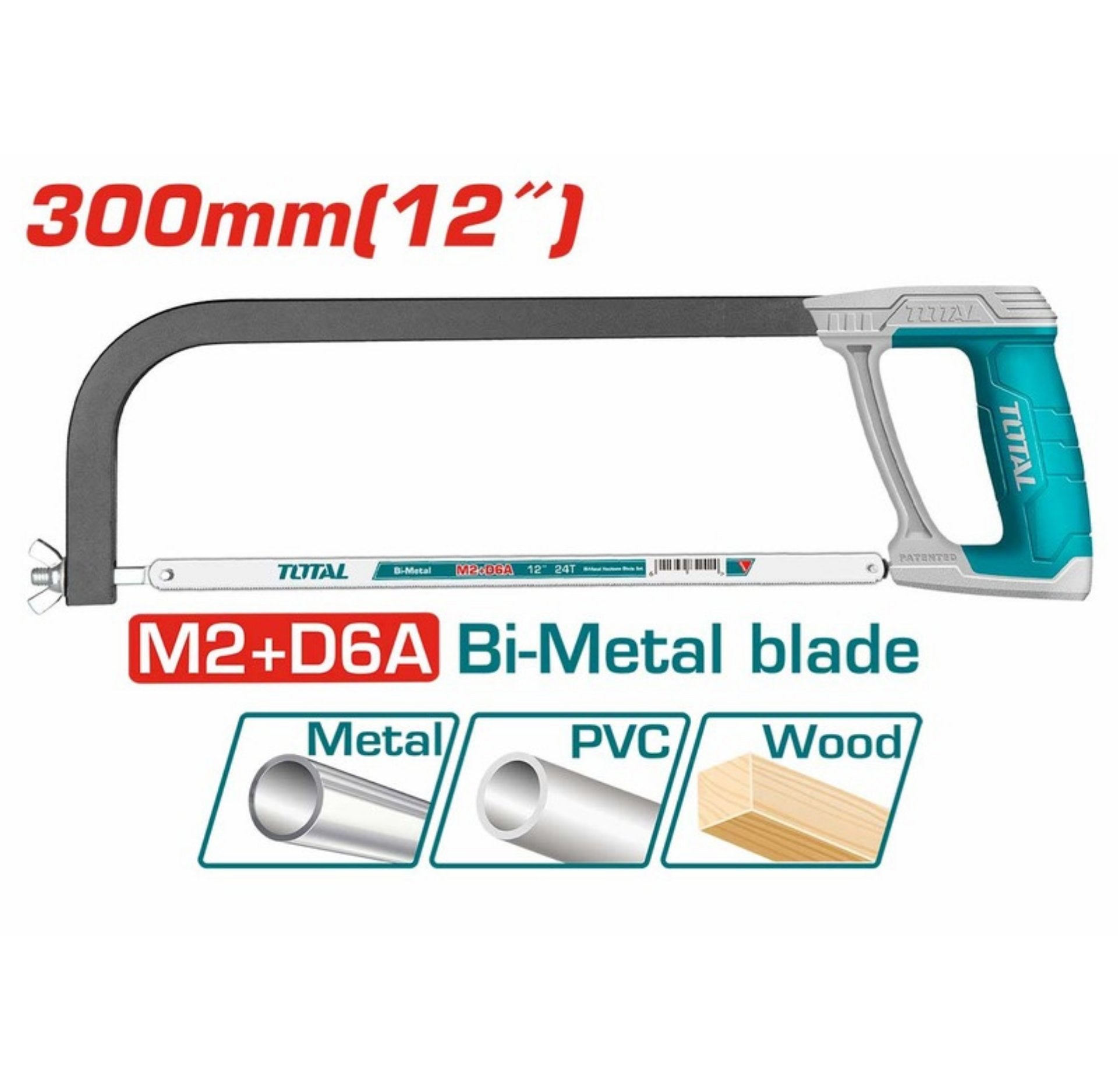 TOTAL HACKSAW FRAME 300MM - ECO SOFT GRIP HAND – Wheelquip Tools