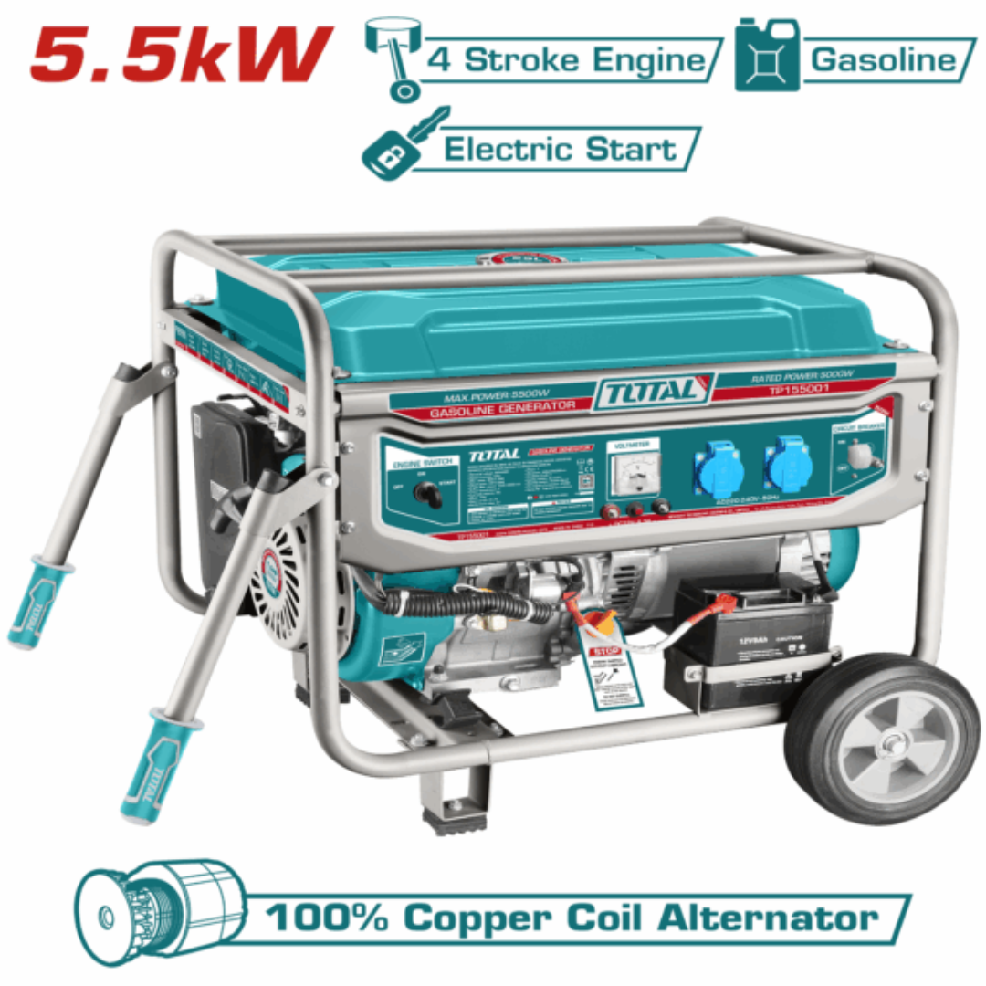 TOTAL GASOLINE GENERATOR 5500W – Wheelquip Tools