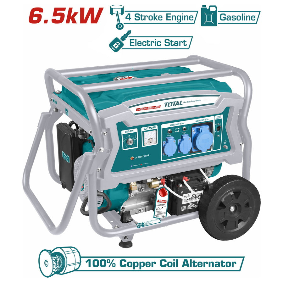 TOTAL GASOLINE GENERATOR 6500W – Wheelquip Tools