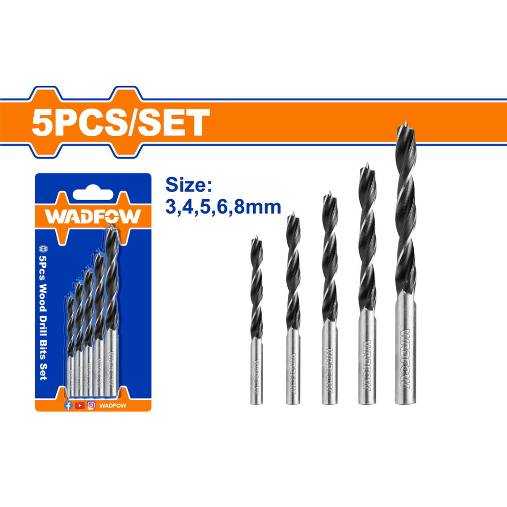 Wadfow 5 Piece wood drill bits set – Wheelquip Tools