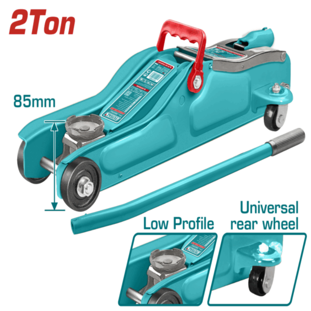TOTAL Jack Trolley/Floor HYD 2Ton 85-330mm – THT10822 low profile ...