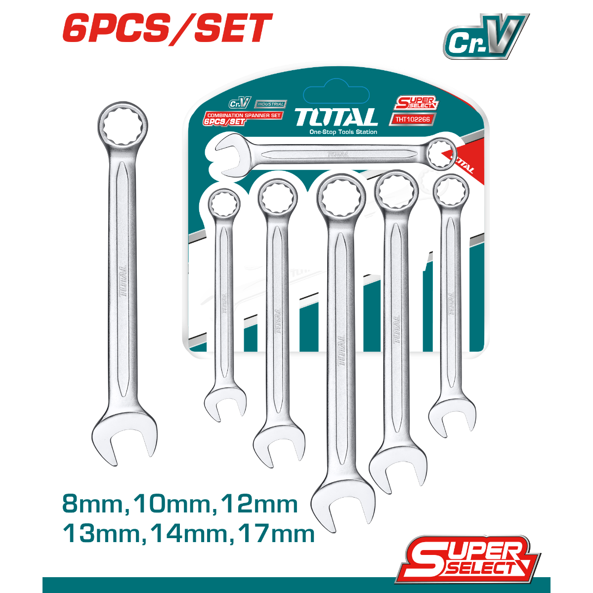 Total Spanner Combination 8 - 17mm 6PCS – Wheelquip Tools